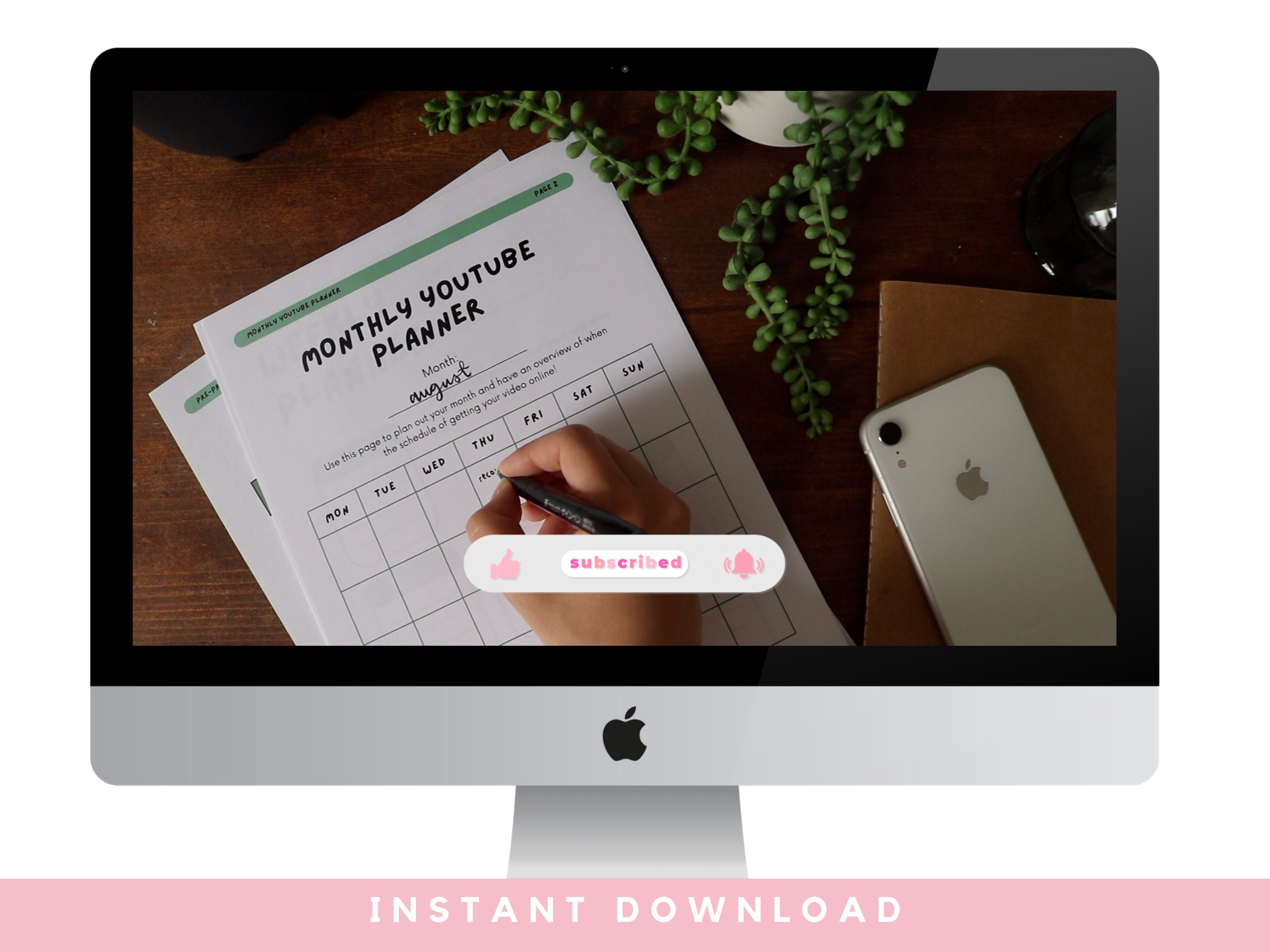 Animated Pink Youtube Subscribe Button | Overlay for Intro Videos ...