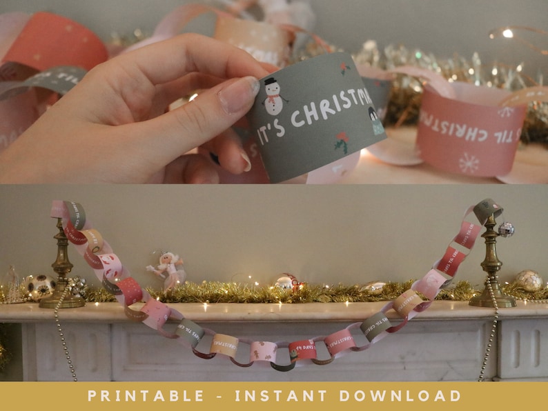 Printable Christmas Advent Calendar Paper Chain | Craft | Printables ...
