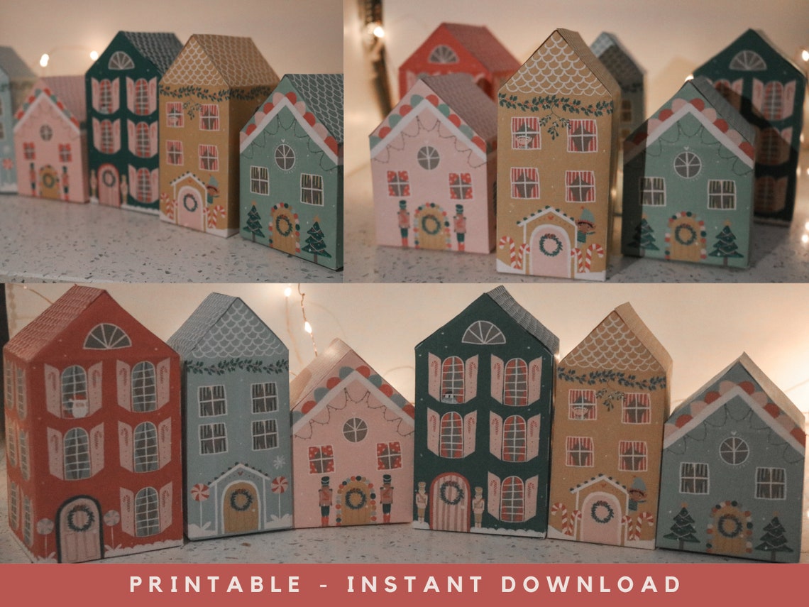 Printable Christmas Houses Paper Craft Printable for Kids Christmas ...