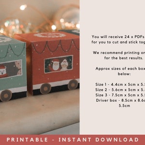 Printable Christmas Advent Calendar Train | Paper Craft | Printables ...