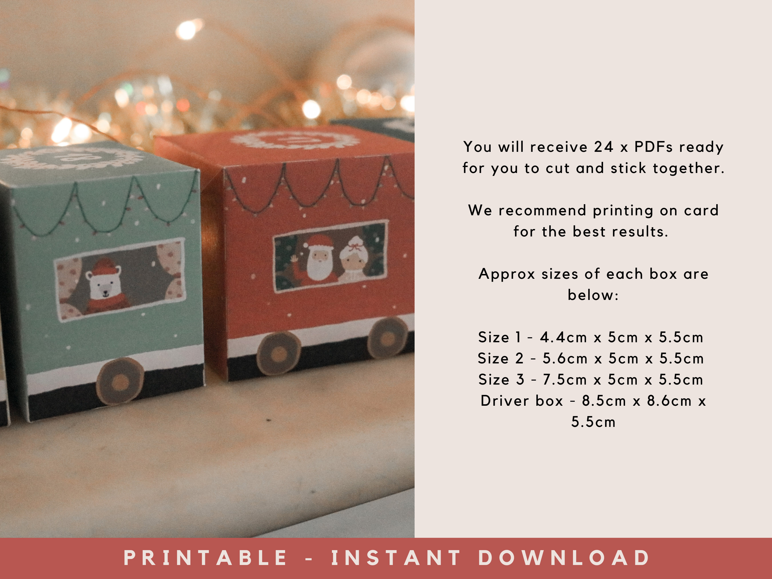 Printable Christmas Advent Calendar Train | Paper Craft | Printables ...