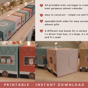Printable Christmas Advent Calendar Train | Paper Craft | Printables ...