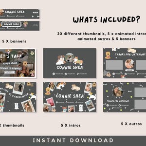 Dog Youtube Branding Kit Templates | Social Media Brand Kit | Digital ...