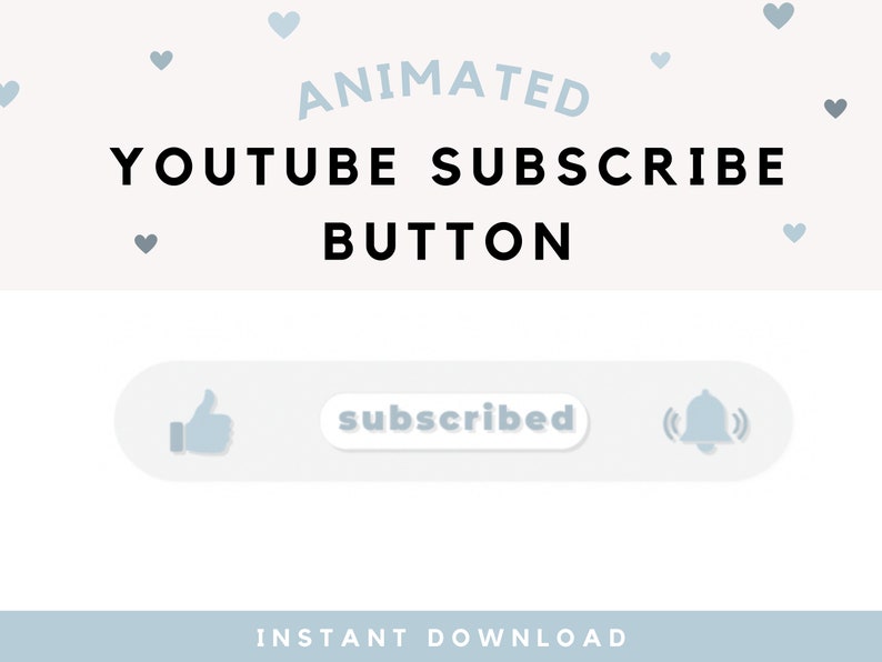 Animated Blue Youtube Subscribe Button Overlay for Intro Videos Digital ...