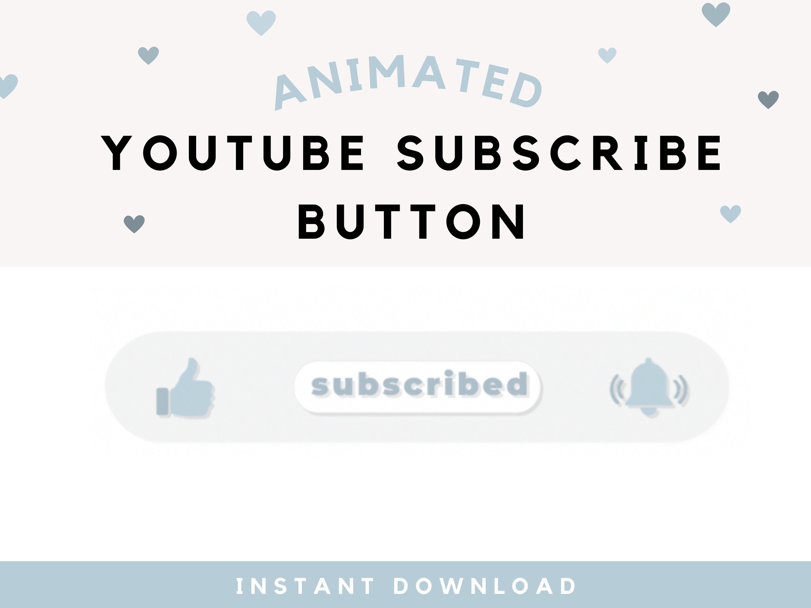 Animated Blue Youtube Subscribe Button Overlay for Intro Videos Digital ...
