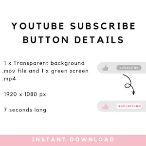 Animated Pink Youtube Subscribe Button | Overlay for Intro Videos ...
