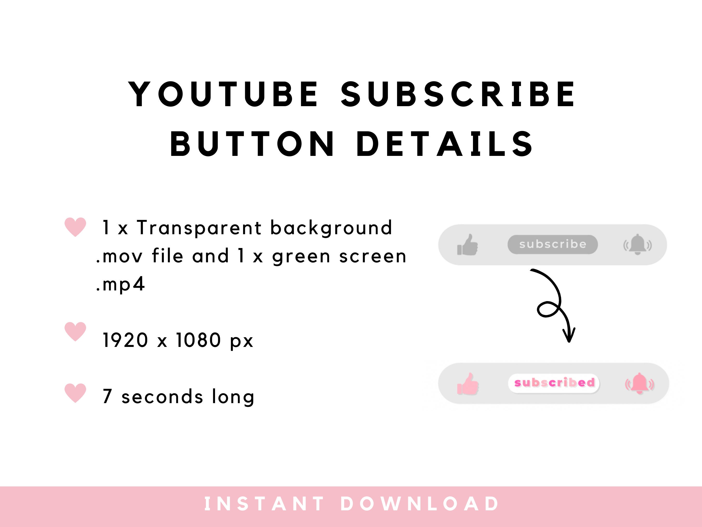 Animated Pink Youtube Subscribe Button | Overlay for Intro Videos ...