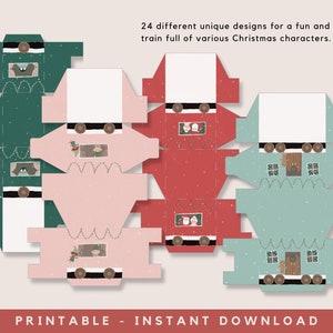 Printable Christmas Advent Calendar Train | Paper Craft | Printables ...