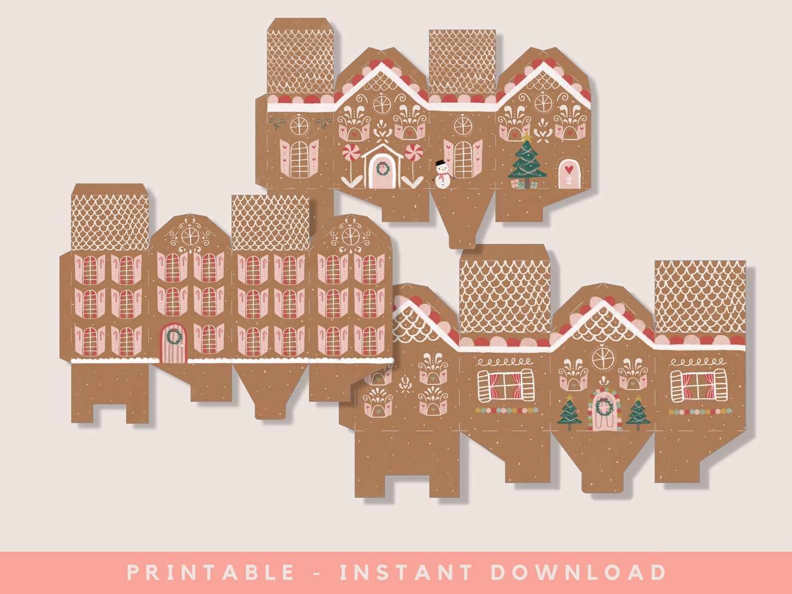 Printable Gingerbread Houses | Printable Paper Craft | Kids Activity ...