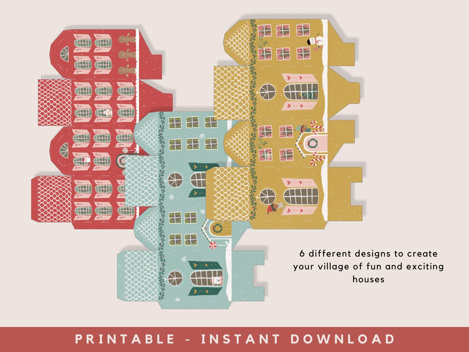 Printable Christmas Houses | Paper Craft | Printable for Kids ...