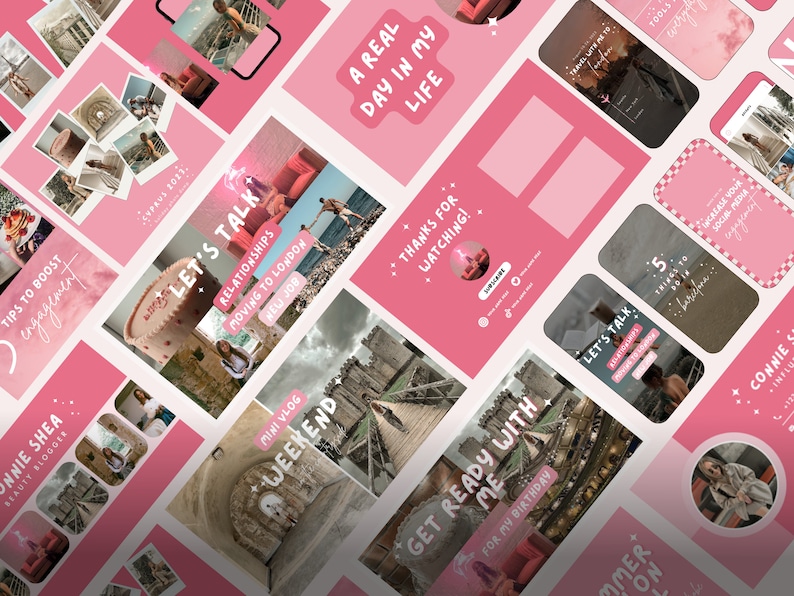 Ultimate Pink Social Media Branding Kit Templates Small Business ...