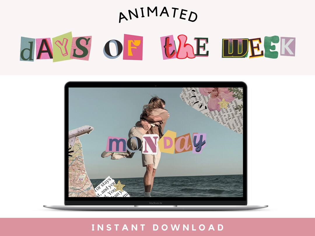 Scrapbook Animated Days of the Week | Overlay for Intro Videos Digital ...