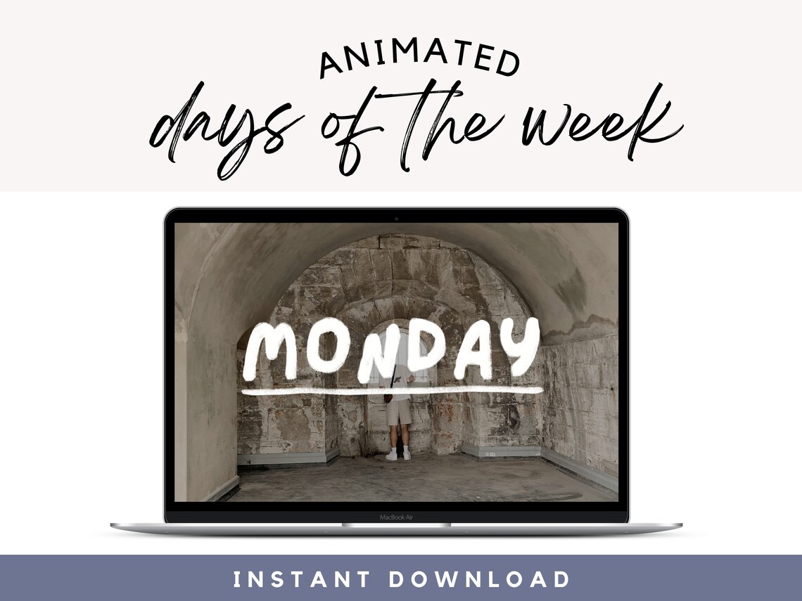 Animated Days of the Week | Overlay for Intro Videos Digital Download ...