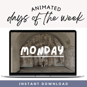 Animated Days of the Week | Overlay for Intro Videos Digital Download ...