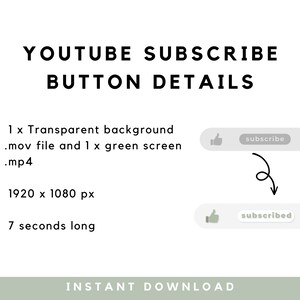 Animated Sage Green Youtube Subscribe Button | Overlay for Intro Videos ...