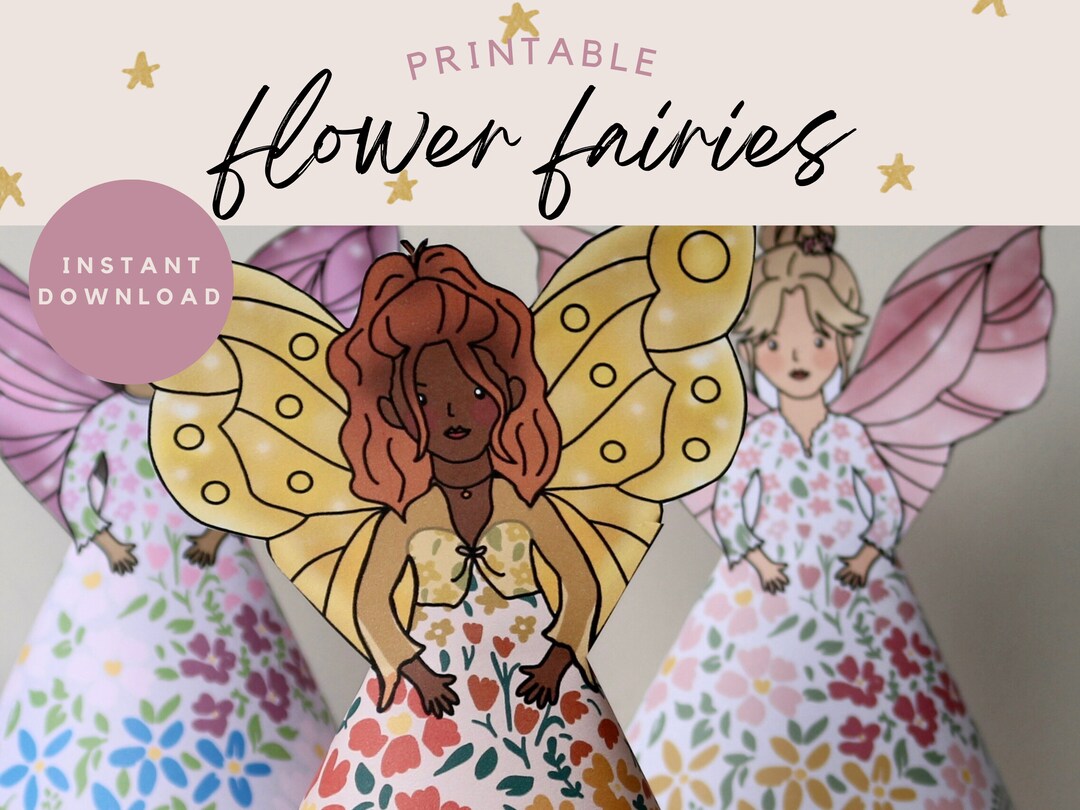 Printable Flower Fairy Dolls Paper Craft Printable Activity for Kids ...