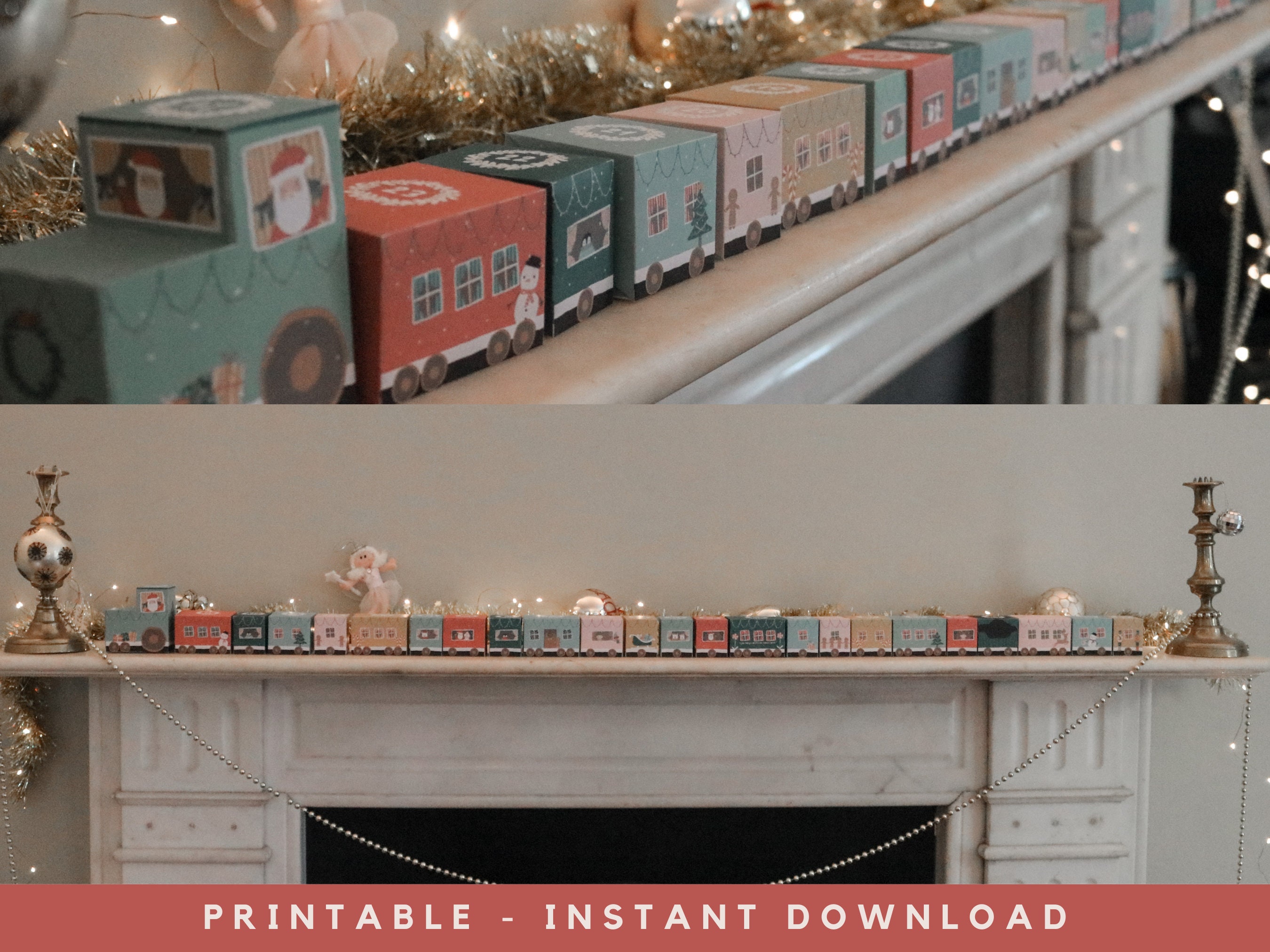 Printable Christmas Advent Calendar Train | Paper Craft | Printables ...