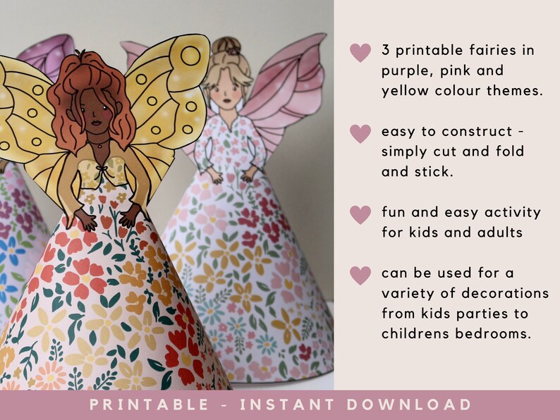 Printable Flower Fairy Dolls Paper Craft Printable Activity for Kids ...