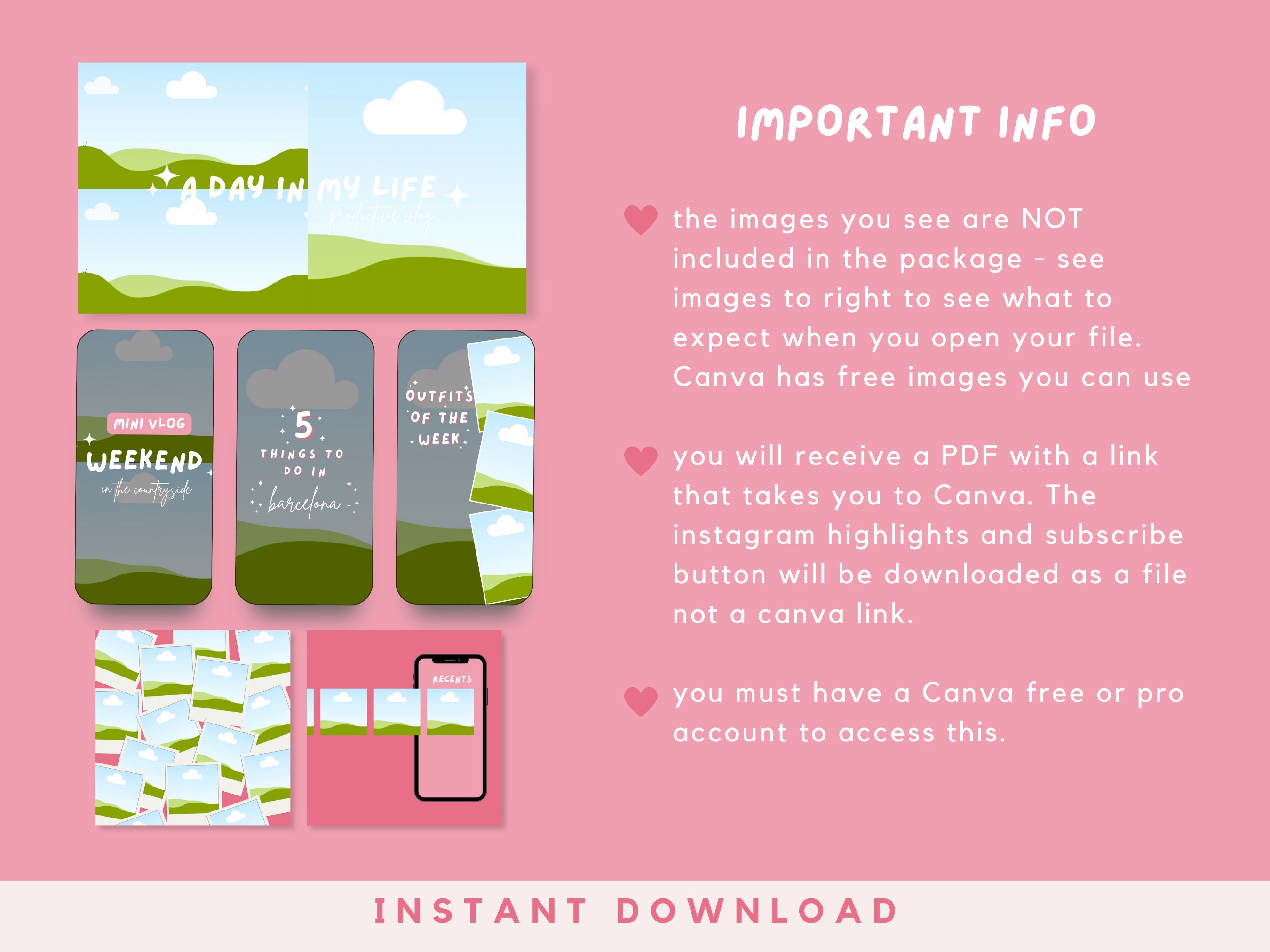 Ultimate Pink Social Media Branding Kit Templates Small Business ...
