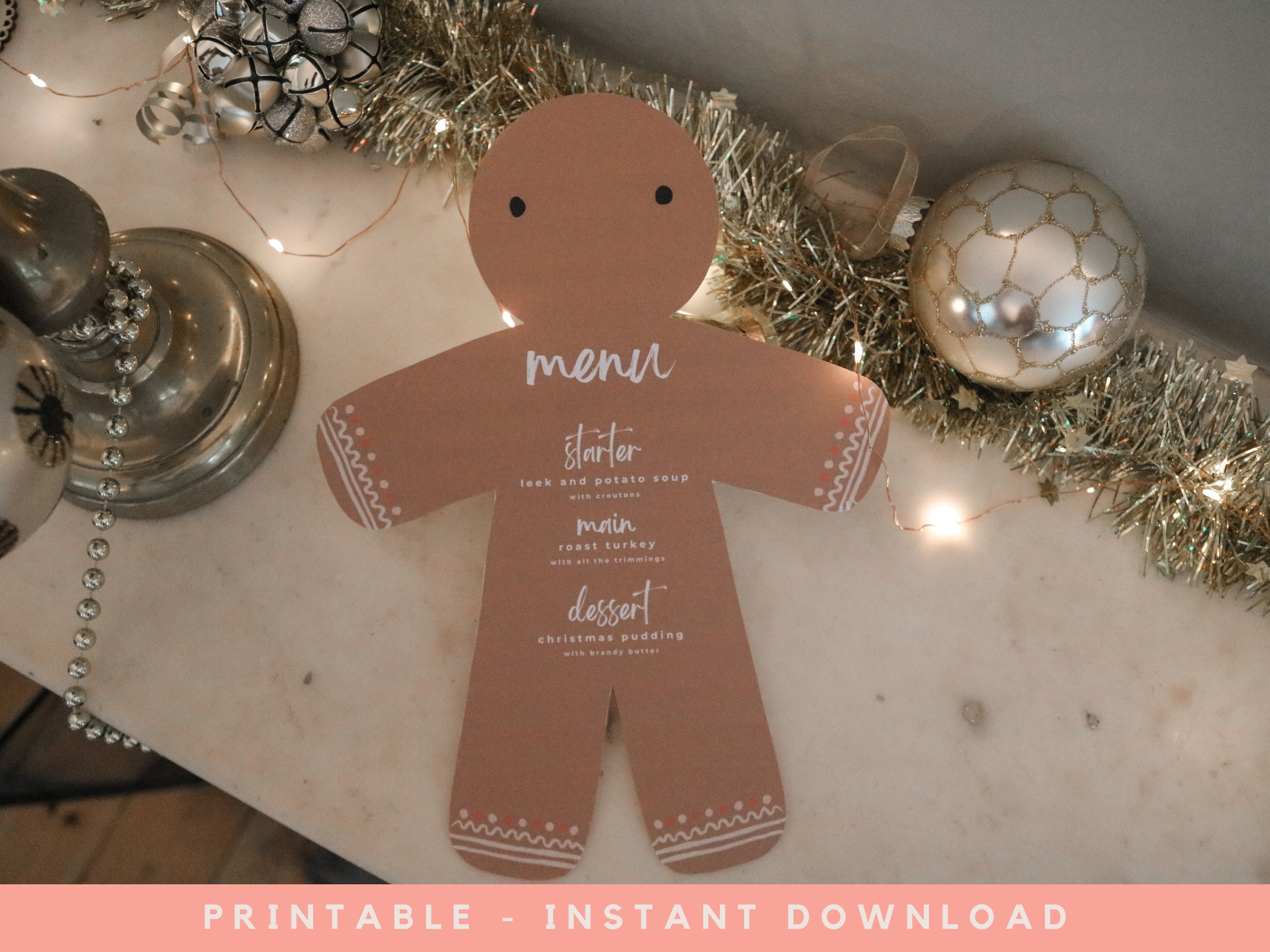 Printable Gingerbread Menu Template Canva Printable Paper - Etsy