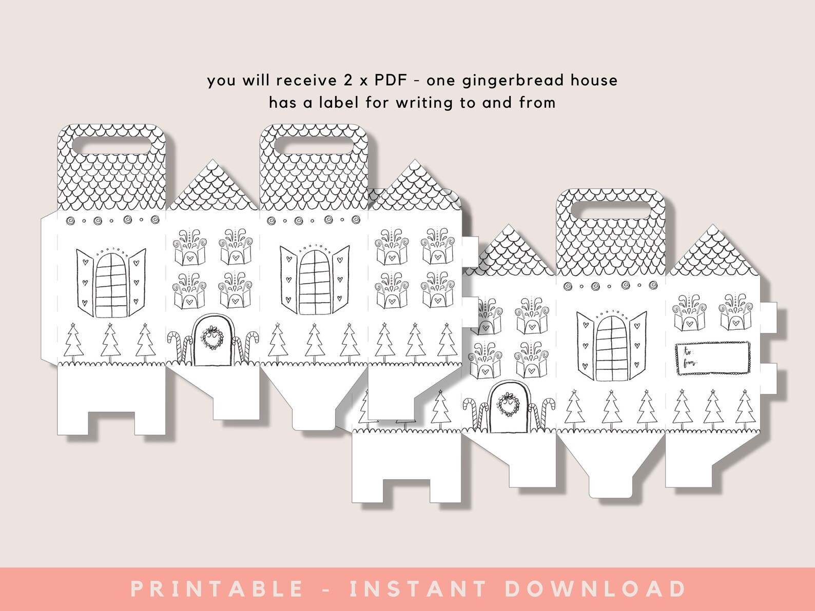 Printable Gingerbread House Christmas Gift Box Printable Paper Craft ...