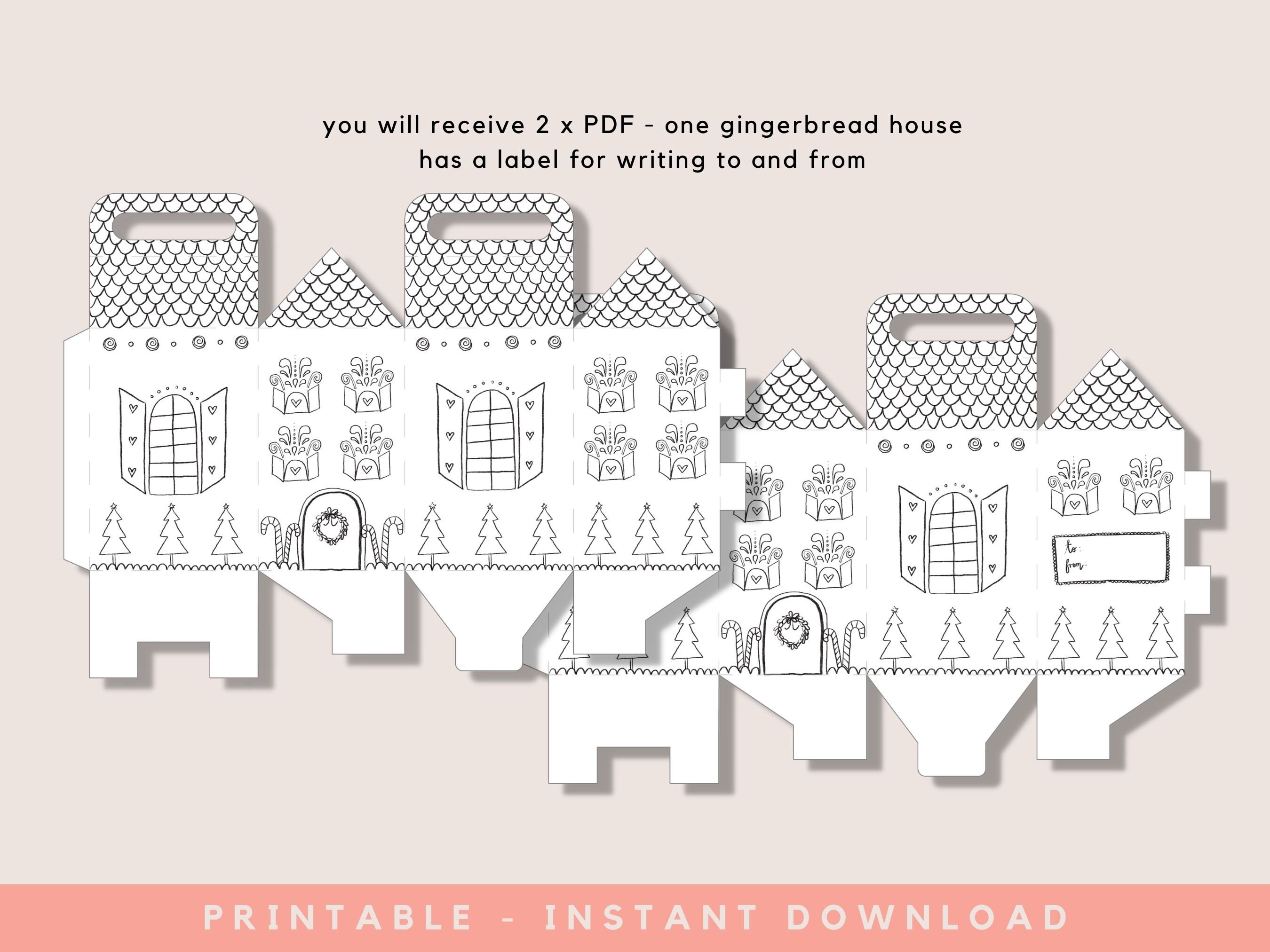 Printable Gingerbread House Christmas Gift Box Printable Paper Craft ...