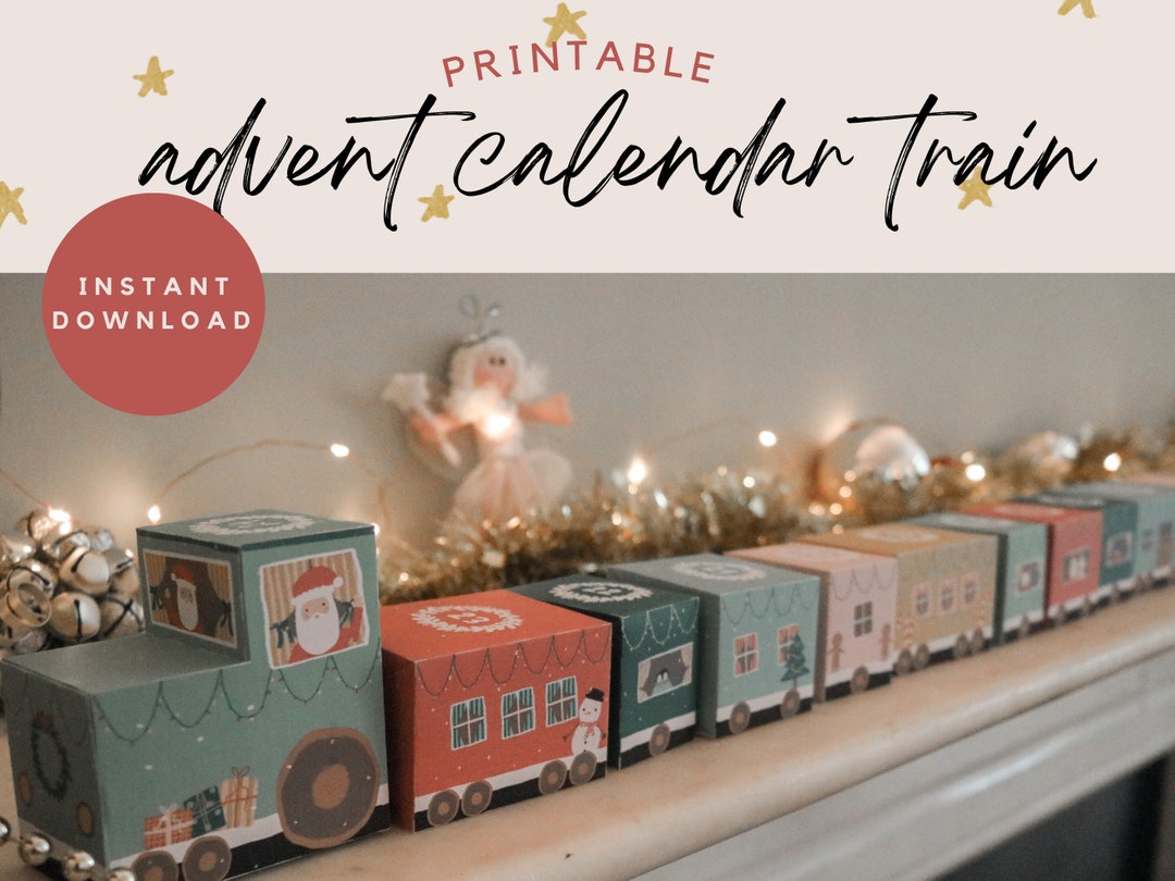 Printable Christmas Advent Calendar Train | Paper Craft | Printables for Kids | Christmas ...