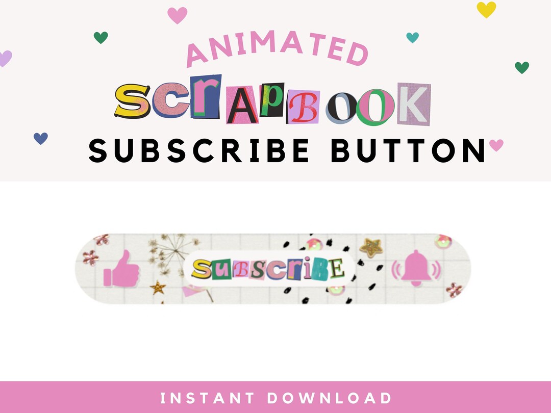 Animated Scrapbook Youtube Subscribe Button | Overlay for Intro Videos ...