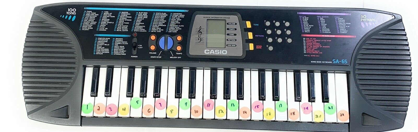 VINTAGE Casio SA-65 Electronic Song Bank Teclado 100 Tonos 30 | Etsy