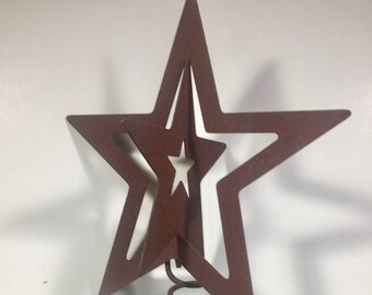 Tin Star Christmas Tree Topper - Etsy