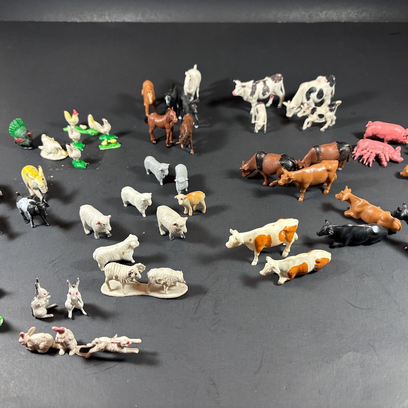 Miniature Plastic Animal Figurines - Etsy
