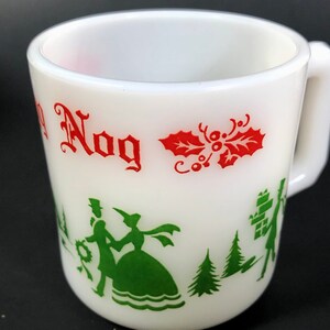 Hazel Atlas Egg Nog Set Bowl Individual Cups Holiday Glass Excellent ...