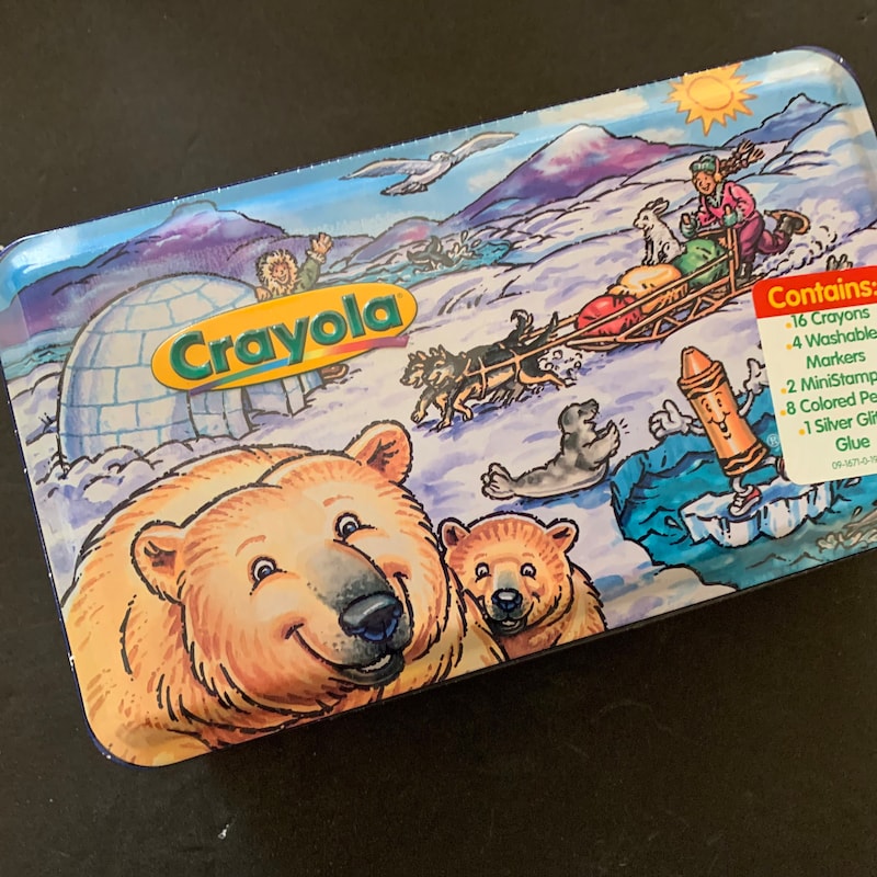 Vintage Crayola Crayons Tin - Etsy