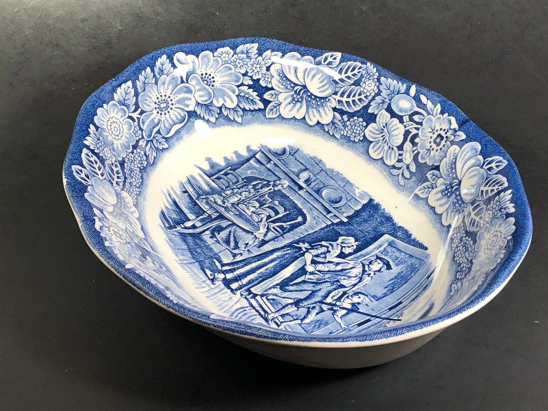 Liberty Blue Vegetable Bowl Serving Bowl Staffordshire Minute Men ...