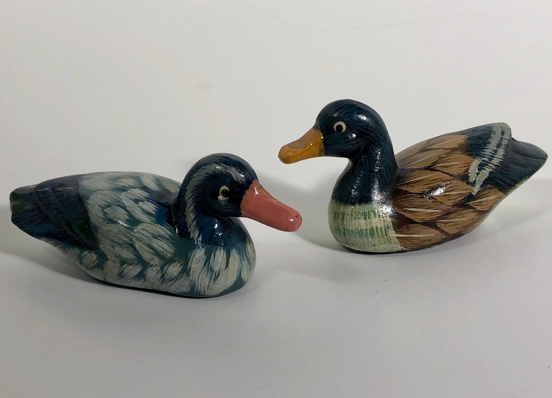 Ducks Miniatures Ceramics Hand Painted Putz Animals Collectible ...