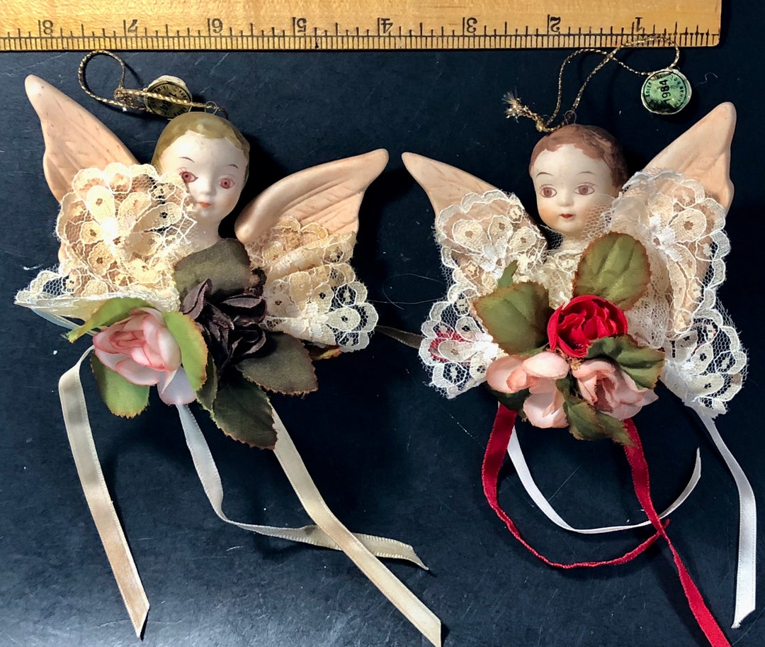 Victorian Angels Porcelain Lace Silk Florals Ribbons Mid - Etsy