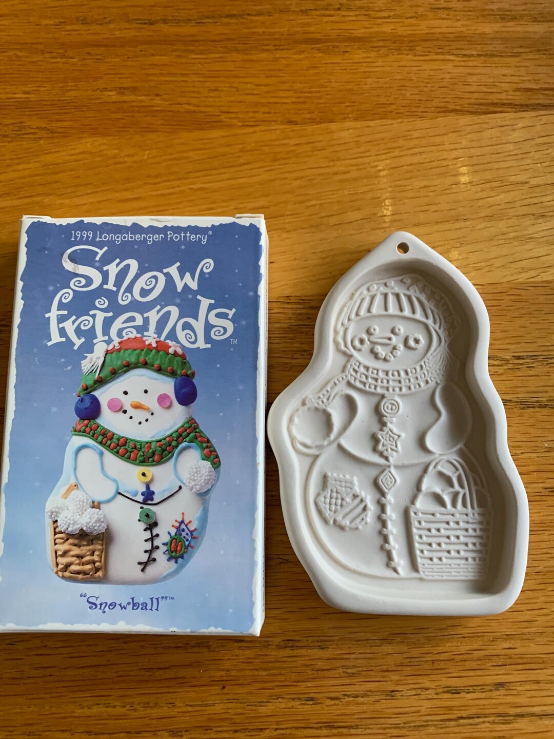 Cookie Mold Longaberger Flurry Snow Lady Stoneware Paper Making ...