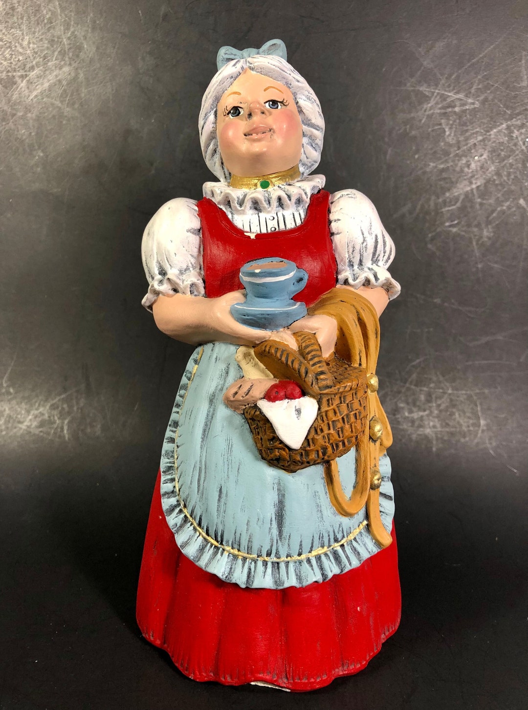 Mrs Santa Sleigh Bells Serving Tea and Treats Hand Painted Local Artist ...