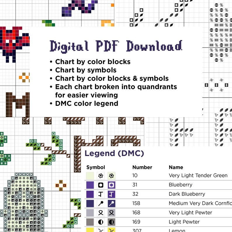 Monster Mash - Stardew Valley Cross Stitch Pattern - Digital Download ...