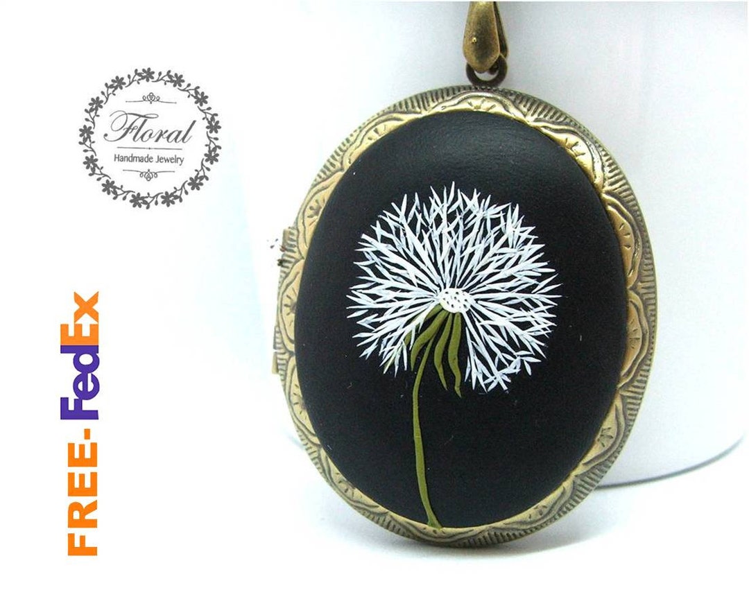 Dandelion Necklace Dandelion Locket Necklace Dandelion - Etsy