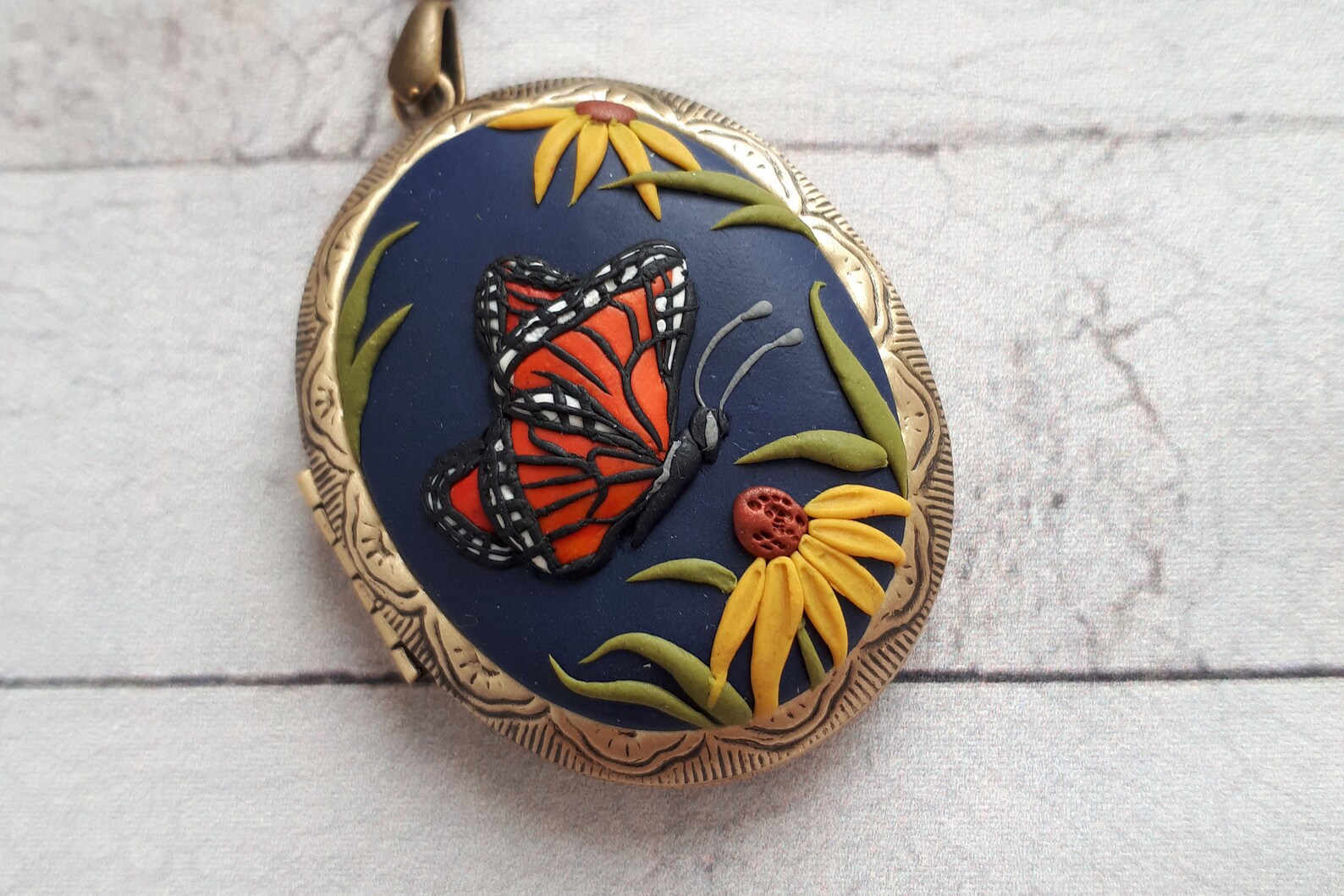 Butterfly Photo Locket Monarch Butterfly Locket Necklace - Etsy