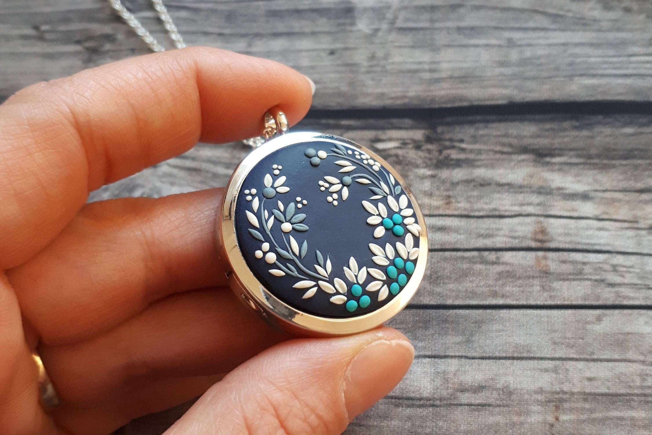 Personalized locket necklace 3 photo locket with message | Etsy