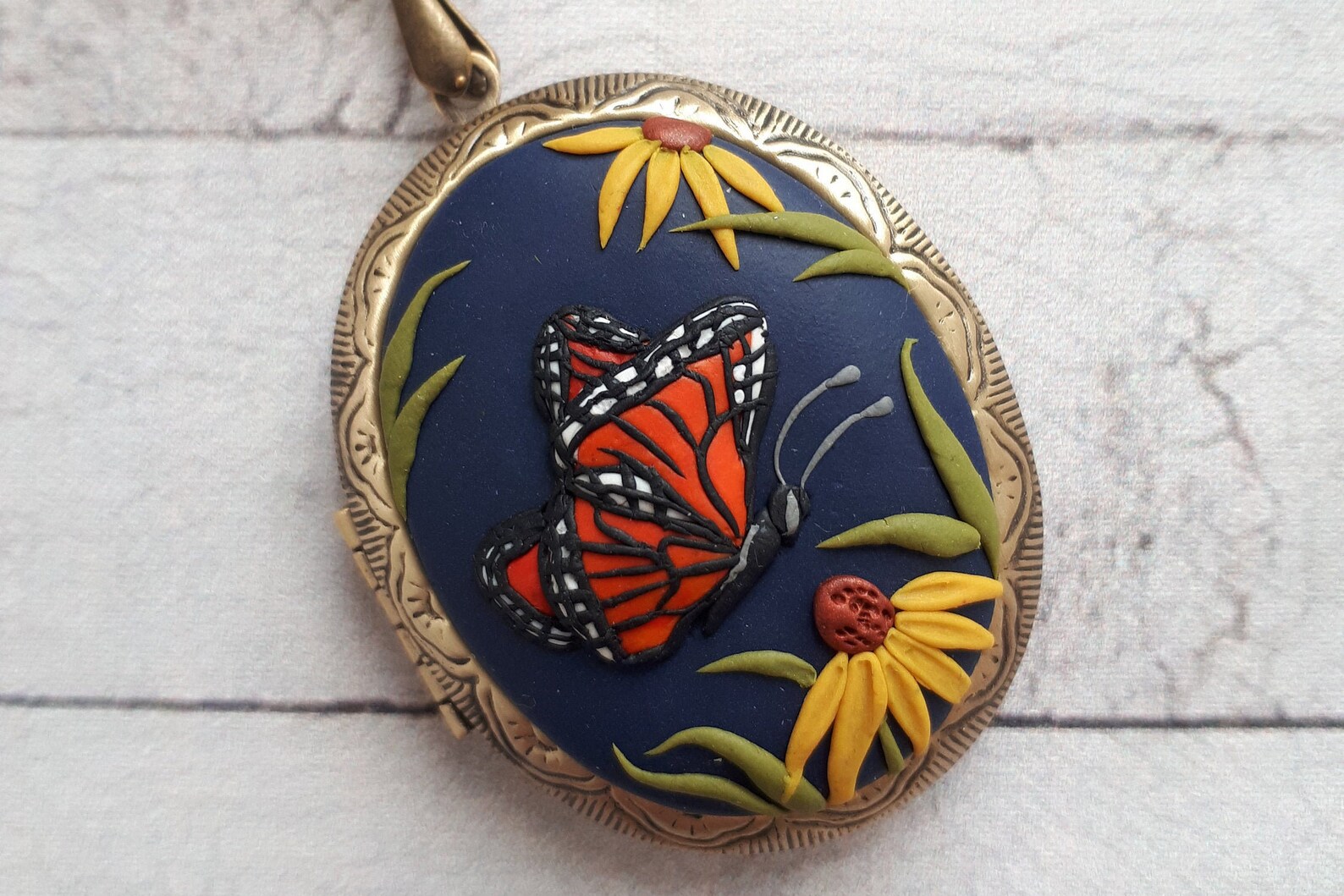 Butterfly Photo Locket Monarch Butterfly Locket Necklace - Etsy