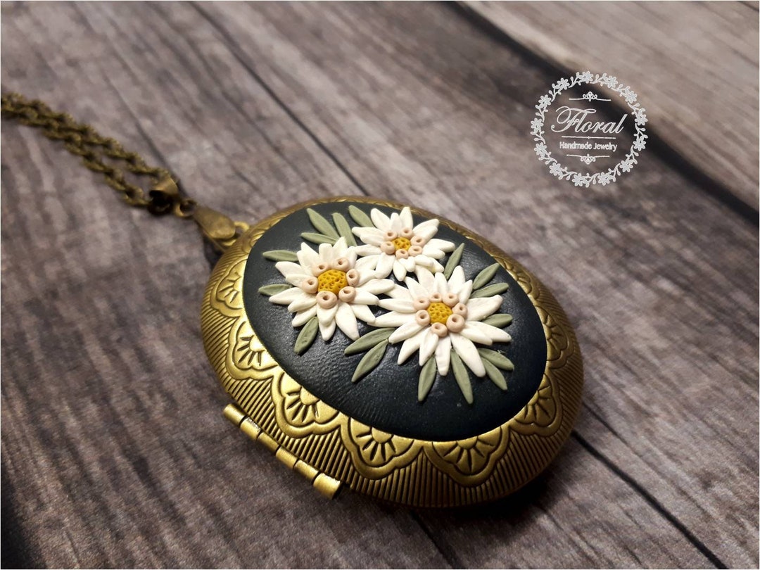 Edelweiss Necklace for Mom Edelweiss Jewelry Photo Locket With Message ...