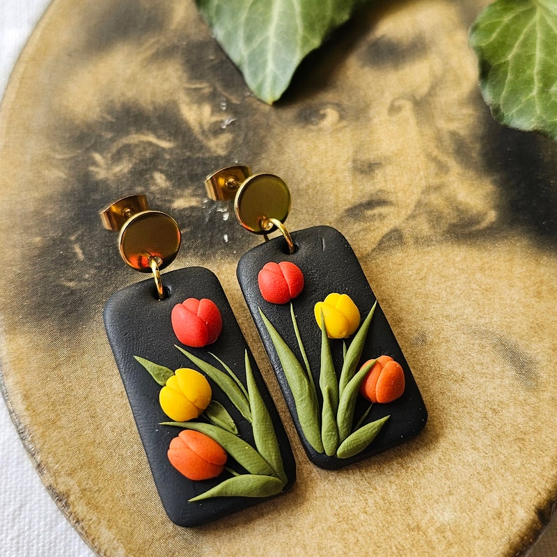 Tulip Earrings - Etsy UK