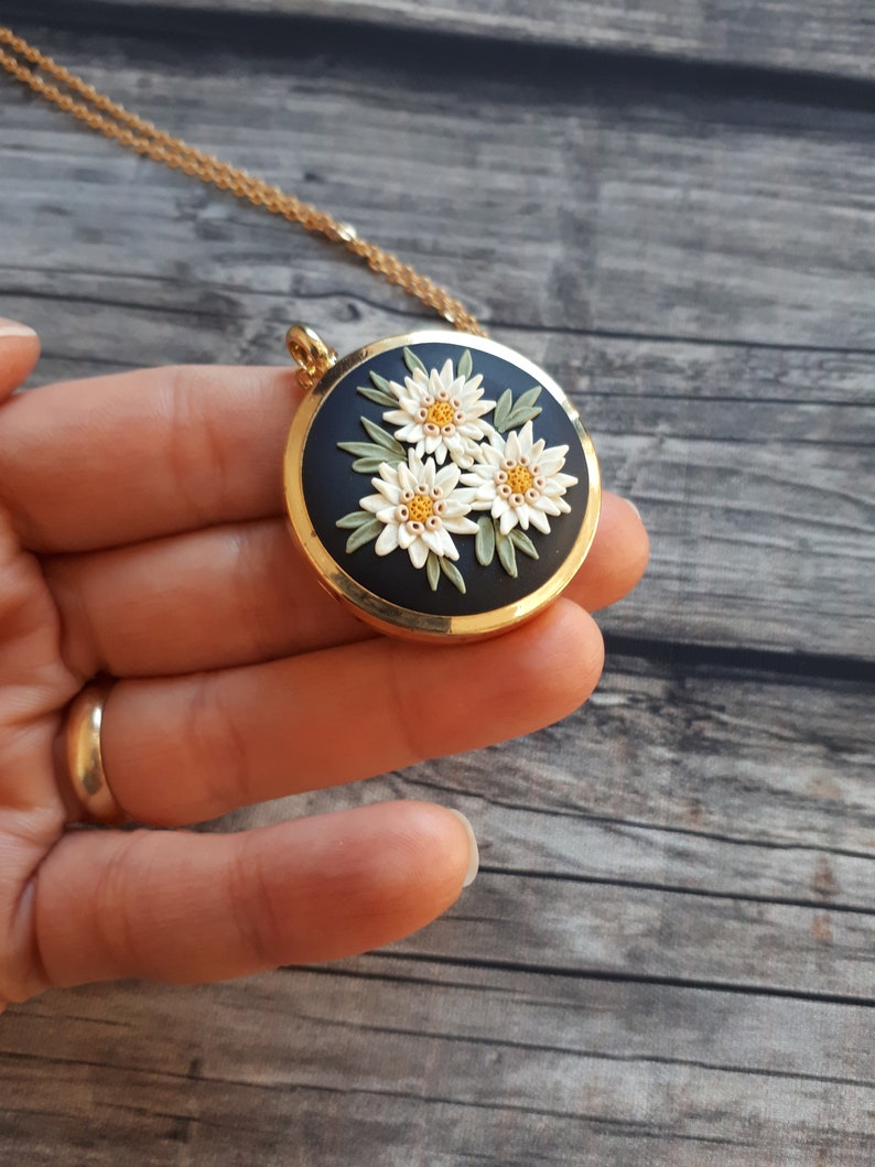 Edelweiss Necklace Locket With 3 Photos for Mom Edelweiss Jewelry ...