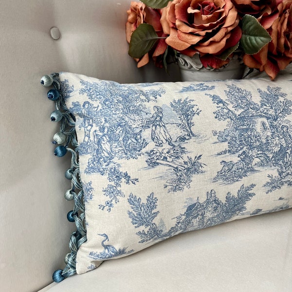 Blue Toile Fabric - Etsy
