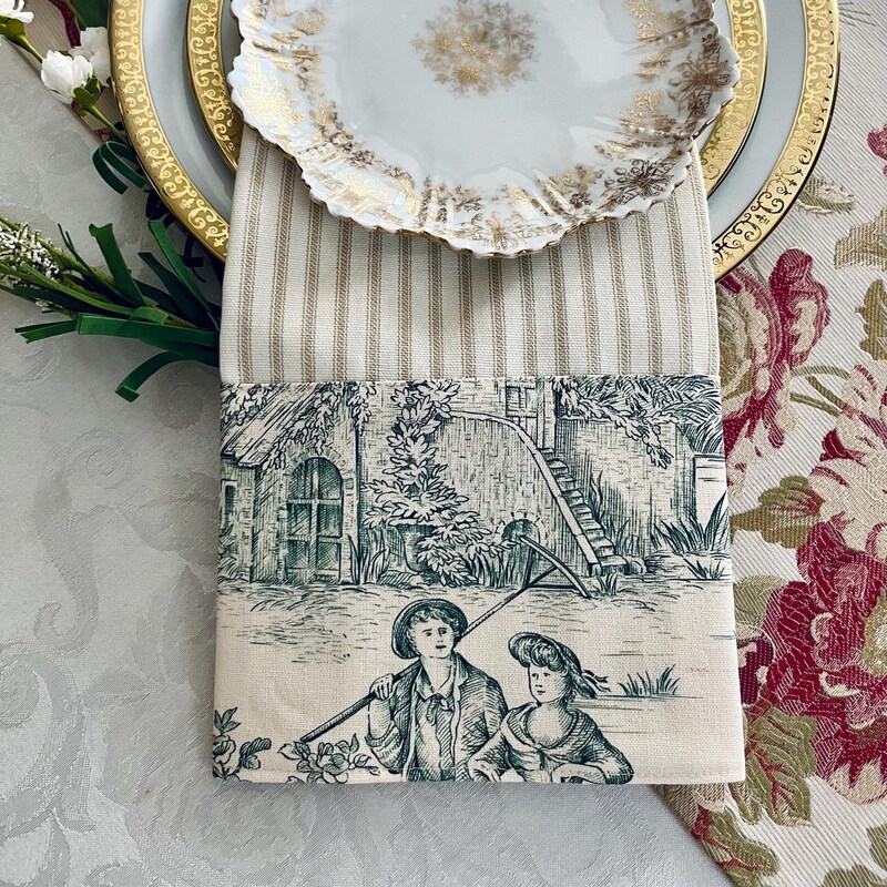 Toile Napkins - Etsy