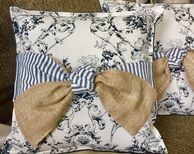 Toile Pillow Cover, French Country Throw Pillow, Decorative Pillow ...