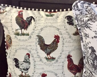 French Rooster Fabric | Etsy